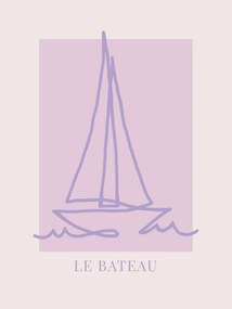 Ilustrace Le Bateau Purple, Rose Caroline Grantz, (30 x 40 cm)