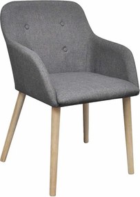 Jídelní židle 4 ks světle šedé textil a masivní dubové dřevo 270572