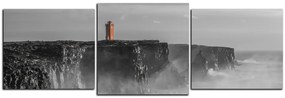 Obraz na plátně - Maják v bouři - panoráma 5183QD (150x50 cm)
