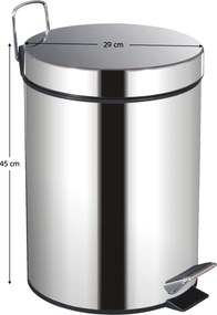Odpadkový koš, nerezavějící ocel, 20 L, DUST