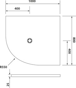 Polysan FLEXIA 100 x 80 x 2,5 cm 91251 sprchová vanička s možností úpravy rozměru pravá