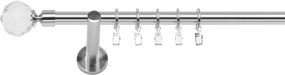Jednořadá moderní garnýž Belluna 19 mm ocelový efekt 220 cm