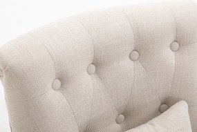 HOMCOM Relaxační křeslo, křeslo s opěrným polštářem, lenoška se vzhledem lnu, dřevěné nohy, do obývacího pokoje, ložnice, 52,5 x 69 x 77 cm, krémově …