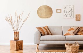 Toolight - Stropní svítidlo z přírodního bambusu Boho E27 60W APP882-1CP, hnědá, OSW-05242