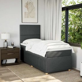 Box spring postel s matrací tmavě šedá 90x200 cm textil 3294233