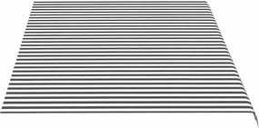 Náhradní plachta na markýzu antracitová a bílá 500 x 300 cm polyesterová 311991