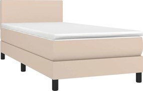 Box spring postel s matrací cappuccino 100x200 cm umělá kůže 3140992