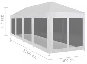 Zahradní party stan s bočnicemi bílá / černá Dekorhome 4 m