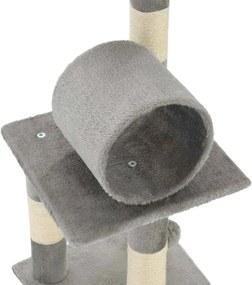 Škrabadlo pro kočky se sisalovými sloupky 65 cm šedé 170596
