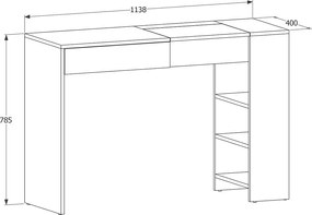 Toaletní stolek se zrcadlem POMONA bílá