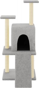 Škrabadlo pro kočky se sisalovými sloupky světle šedé 110 cm 172038