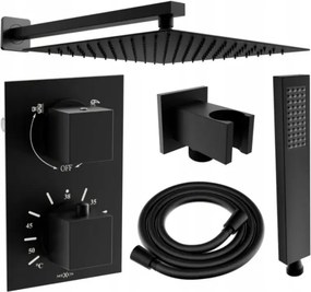 Mexen Cube DR02 podomítková sprchová sada s dešťovou hlavicí 30 cm, černá - 77502DR0230-70