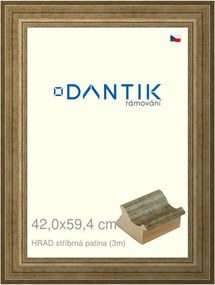 DANTIK rámeček 42x59,4 | HRAD stříbrná patina (Plexi Čiré)