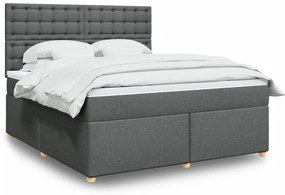 Box spring postel s matrací tmavě šedá 180x200 cm textil 3293674
