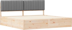 Rám postele s čalouněným čelem s čelo Světle šedá 200 x 200 cm 3398209