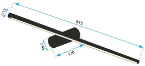 Toolight Toolight, LED nástěnné svítidlo 80cm 13W 4000K APP1343-W, černá, OSW-02433