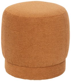 Čalouněný kulatý puf AMEA bouclé, Ø 39 cm, oranžová