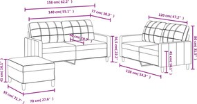 vidaXL 3dílná sedací souprava s polštáři textil [3201282] Barva: Černá