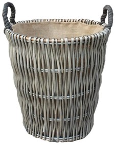 Willow Direct Proutěný koš na dřevo antique kulatý vertikální - juta - pr.45 cm