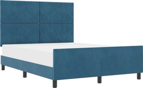 Postel s boxspringem s čelo Tmavě modrá 140 x 190 cm samet 3345009