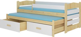 ADRK Furniture Postel dvojitá s bariérou TIARRO 200x90 CH-Tia-PINEN+W-206-E1400