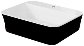 Besco Deskové umyvadlo z litého mramoru Assos S-Line BW Matt UM D-OPB 51x41x15 cm, s otvorem pro baterii