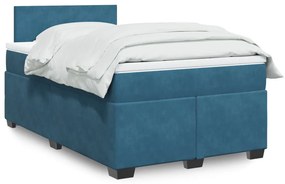 Box spring postel s matrací modrá 120 x 190 cm samet 3288556