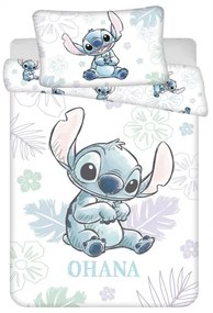 Jerry Fabrics Povlečení do postýlky Lilo and Stitch Ohana White baby 100x135, 40x60 cm