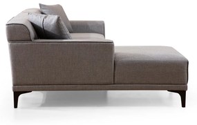 Designová rohová sedačka Dellyn 250 cm světle šedá - levá