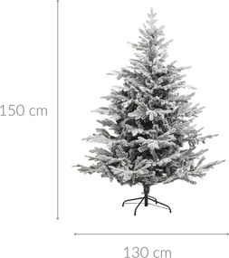 Umělý vánoční stromeček na kovovém stojanu, s umělým sníhem,  150 cm