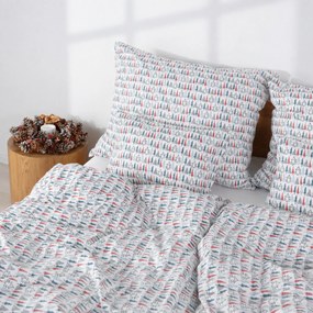 Flanelové povlečení Vánoční barevné stromečky Velikost: atypický 240 x 220 + 2 x 70 x 90