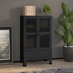Industriální úložná skříň černá 70 x 40 x 115 cm kov 339621
