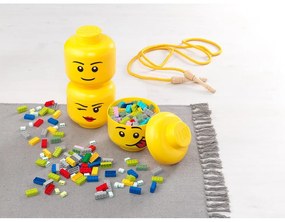 Žlutý úložný box LEGO® Silly, ø 10,6 cm