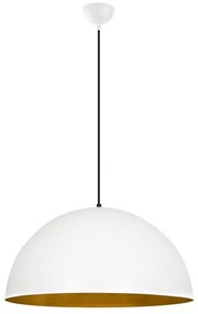 Bílé závěsné svítidlo s kovovým stínidlem ø 60 cm Sivani – Opviq lights