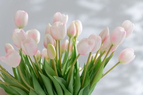 Kytice 7ks světle růžových realistických tulipánů Tulips - 45cm