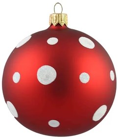 Vánoční koule červená puntík