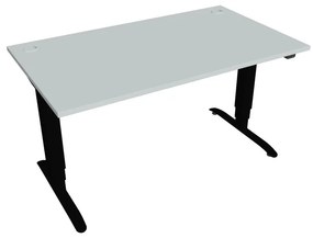 Elektr. nastavitelný stůl 140x80 - Hobis Motion MS 3 1400 Dekor stolové desky: šedá, Barva kovové podnože: černá