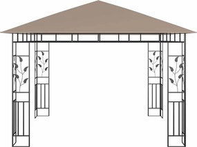 Altán s moskytiérou 3 x 3 x 2,73 m taupe 180 g/m² 312251