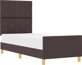 Rám postele s čelo Tmavě hnědá 80 x 200 cm textil 3344763