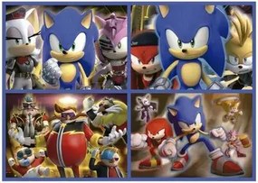 EDUCA Svítící puzzle Sonic Prime 4v1 / (50  80  100  150 dílků) / od 5