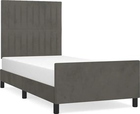 Rám postele bez matrace tmavě šedá 100 x 200 cm samet 3125862