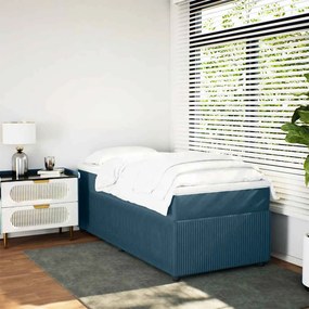 Box spring postel s matrací tmavě modrá 80 x 200 cm samet 3285606