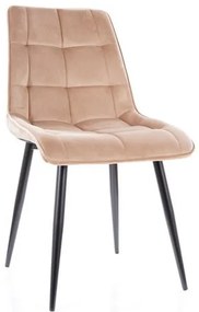 Jídelní židle Chic Velvet, růžová / černá