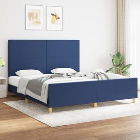 Rám postele s čelem modrý 180x200 cm textil,  3124917