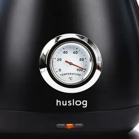 Huslog Rychlovarná konvice s teploměrem černá / 2200W / 1.7 L / otočná