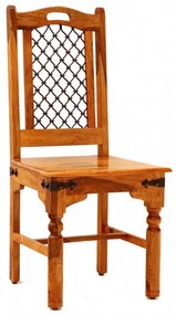 Indický nábytek - Židle Jali s kovovým výpletem z indického masivu palisandr Only stain