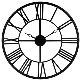 Nástěnné hodiny, kovové, černé, 70 cm, Atmosphera