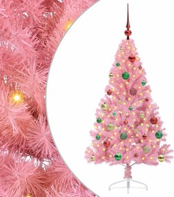 Umělý osvětlený vánoční stromeček Růžová 150 cm PVC 3397071