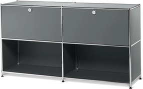 Tchibo - Kovová odkládací skříňka CN3 s přemístitelnými výklopnými dvířky, šedá