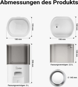 Automatické krmítko pro kočky fudajo – 3 L, 2,5 L, bílá (65290)